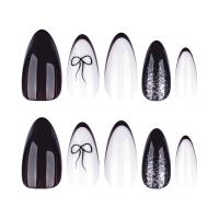 China Long Almond 24pcs Pattern Artifical Nails Y2K Easy To Apply for sale