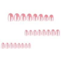 China Oval Pink Holographic Fake Nails Medium Press On Holographic Nails for sale