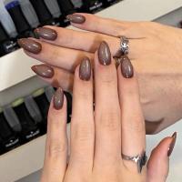 China FDA Ombre Artificial Nails Almond Ombre French Press On Nails for sale