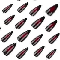 China Stiletto Glossy Finish Long Almond Ombre Nails Gradient Fake Nails for sale