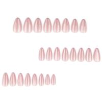 China Long Almond Gitter Finish French Tip Press On Nails Private Label Service for sale