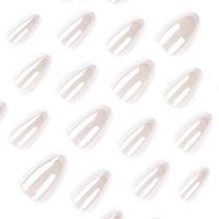 China Glossy Artificial Nails French Manicure 24pcs Long French Tip Nails for sale