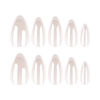 China Glossy Artificial Nails French Manicure 24pcs Long French Tip Nails for sale