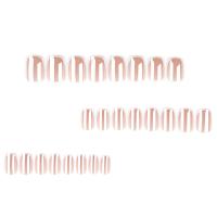 China Medium Square Glossy Finish French Tip Press On Nails Easy To Apply for sale