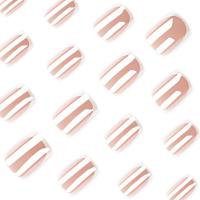 China Medium Square Glossy Finish French Tip Press On Nails Easy To Apply for sale