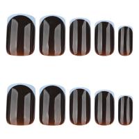 China Oval 24pcs Fake French Tips Nails Private Label Short French Nails for sale
