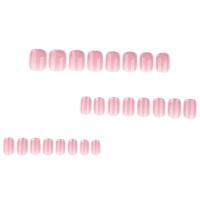 China Short Square Gitter Finish French Tip Artifical Nails No Nail Salon Visit Needed for sale