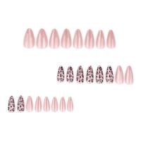China Leopard Cat Eyes Press On Nails Hypoallergenic Almond Shape Long Nails for sale