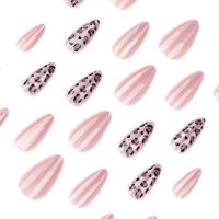 China Leopard Cat Eyes Press On Nails Hypoallergenic Almond Shape Long Nails for sale