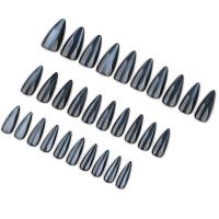 China Dark Long Almond Press On Nails Gentle Cat Eye Effect Nails FDA for sale