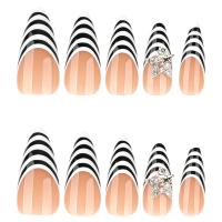 China Stiletto French Fake Nails Private Label French Manicure False Nails for sale