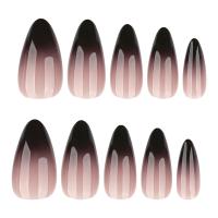 China Glossy Almond Nail Ombre Fake Nails Long Glue / Adhesive For Women for sale