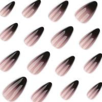China Glossy Almond Nail Ombre Fake Nails Long Glue / Adhesive For Women for sale