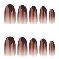China Long Coffin Ombre Finish French Tip Artifical Nails Factory Direct for sale