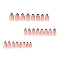 China Gilded Almond French Tip Nails Long FDA Leopard French Manicure Nails Long for sale