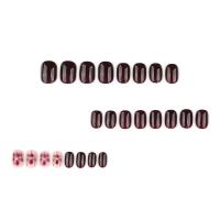China Glossy Finish Holiday Artificial Nails Private Label Short Square Fake Nails for sale
