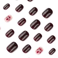 China Glossy Finish Holiday Artificial Nails Private Label Short Square Fake Nails for sale