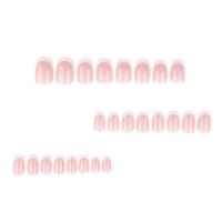 China Medium Almond Glossy Finish French Tip Press On Nails Quick Application for sale