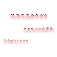 China Short Oval Glossy Design French Tip Press On Nails Gentle On Natural Nails for sale