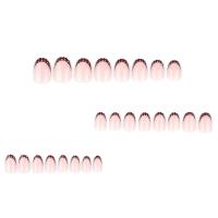 China Polka Dot Almond French Nails Instant Manicure Short Nails FDA for sale