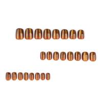 China Glossy Finish Cat Eye Artificial Nails Short Square Cat Eye Press On Nails for sale