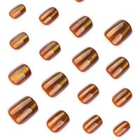 China Glossy Finish Cat Eye Artificial Nails Short Square Cat Eye Press On Nails for sale
