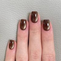 China Square Cat Eyes Press On Nails Bulk Order Glossy Finish Short Artificial Nails for sale