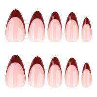 China Almond Glossy Long French Tip Nails Private Label Long French Nails for sale