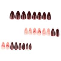 China Rhinestone Press On Nails 3D 24pcs Long Almond Nails Standard Sizes for sale