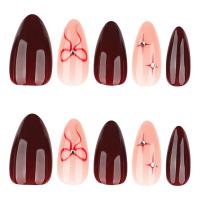 China Rhinestone Press On Nails 3D 24pcs Long Almond Nails Standard Sizes for sale