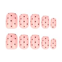 China Short Square Polka Dot Finish Pattern Press On Nails Private Label Service for sale