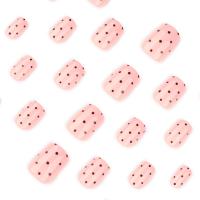 China Short Square Polka Dot Finish Pattern Press On Nails Private Label Service for sale