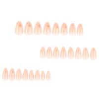 China 24pcs Nude Gold Star Design Pattern Artifical Nails Almond Glossy for sale