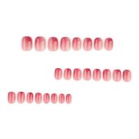 China Square Short Ombre Press On Nails FDA Pink Red Fake Nails Ombre for sale