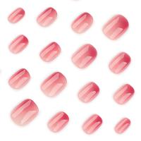 China Square Short Ombre Press On Nails FDA Pink Red Fake Nails Ombre for sale