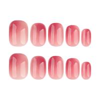 China Square Short Ombre Press On Nails FDA Pink Red Fake Nails Ombre for sale
