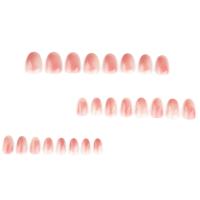 China 24pcs Pink Ombre Press On Nails Oval Glossy False Ombre Nails for sale