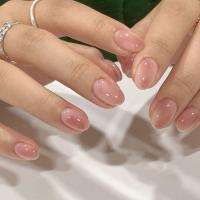 China 24pcs Pink Ombre Press On Nails Oval Glossy False Ombre Nails for sale