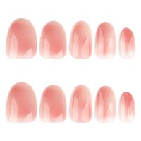 China 24pcs Pink Ombre Press On Nails Oval Glossy False Ombre Nails for sale