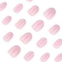 China FDA Oval Short Fake Nails French Tip Press On Nails 24pcs Bow Pattern for sale