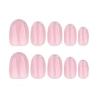 China FDA Oval Short Fake Nails French Tip Press On Nails 24pcs Bow Pattern for sale