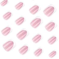 China Medium Square French Tip Nails Press On No Nail Salon Visit Needed for sale