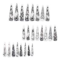 China Extra Long Stiletto Press On Rhinestone Nails Y2k Fake Nails With Gems for sale