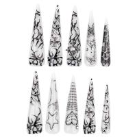 China Extra Long Stiletto Press On Rhinestone Nails Y2k Fake Nails With Gems for sale