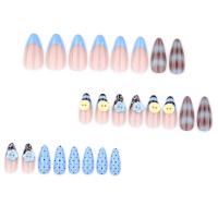 China FDA Almond 3D Nails Cute Retrobutton Flower Bright Polka Dot Nails for sale