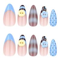 China FDA Almond 3D Nails Cute Retrobutton Flower Bright Polka Dot Nails for sale