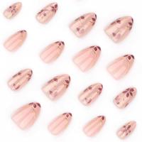 China Nude Pink Almond Cat Eyes Press On Nails 24pcs Chinese Style 3D False Nails for sale