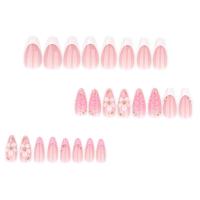 China Nude Pink Almond 3D Press On Nails For Wedding Daily Dating for sale