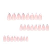 China Medium Square French Tip Press On Nails Nude Pink Elegant Daily Wedding for sale