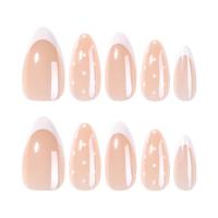China Minimalist White Custom Press On Nails Medium Almond Personalised False Nails for sale